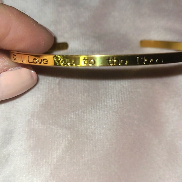 Jewelry | New I Love You To The Moon And Back Gold Inspirational Bangle Braclet 99 | Poshmark